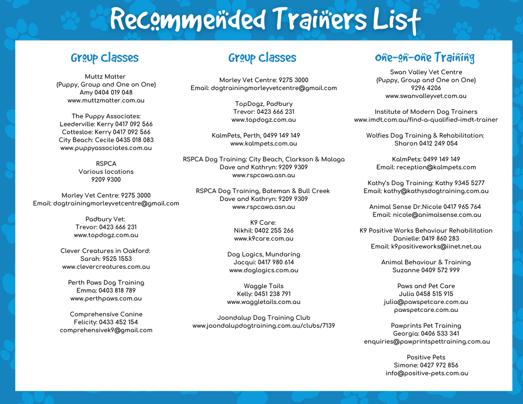 Recommended Trainers List 2023 – Dogs' Refuge Home